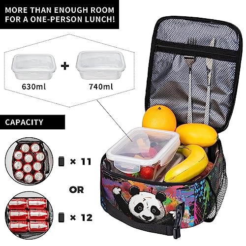 dreambest Panda Retro 3 Piece Large Capacity Backpack Set With Lunch Bag & Pencil Case, Perfect For Travel