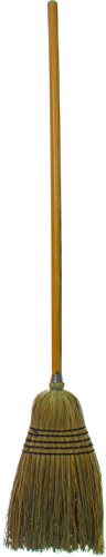 Carlisle FoodService Products 4135067 Commercial Corn Broom with Solid Wood Handle, 12" Wide