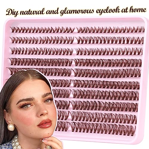 Brown DIY Lash Extension Lash Clusters Wispy Eyelash Extensions Natural Look Individual Lashes CC Curl 10-16MM False Lashes by Newcally