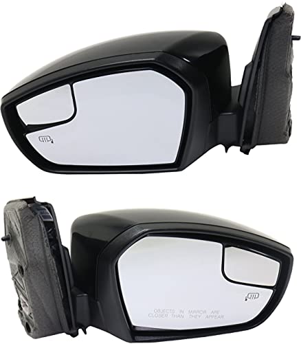 Kool Vue Driver & Passenger Side Power Heated Mirrors for Ford Escape 2017-2019 Without Signal Light, Blind Spot Monitor, Memory & Puddle Lamp Paintable