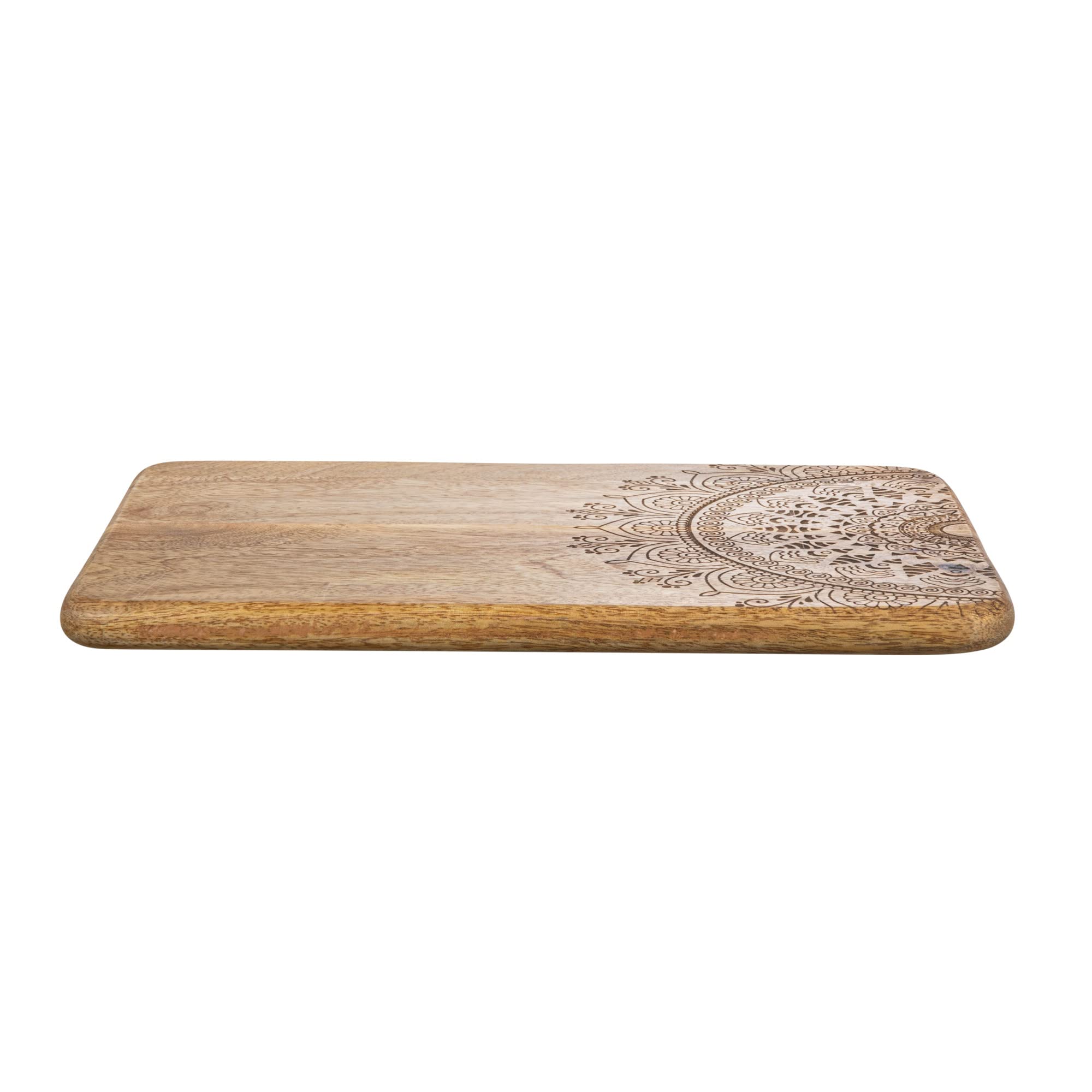 Bloomingville Boho Wood Charcuterie Laser Design, Natural Cheese/Cutting Board