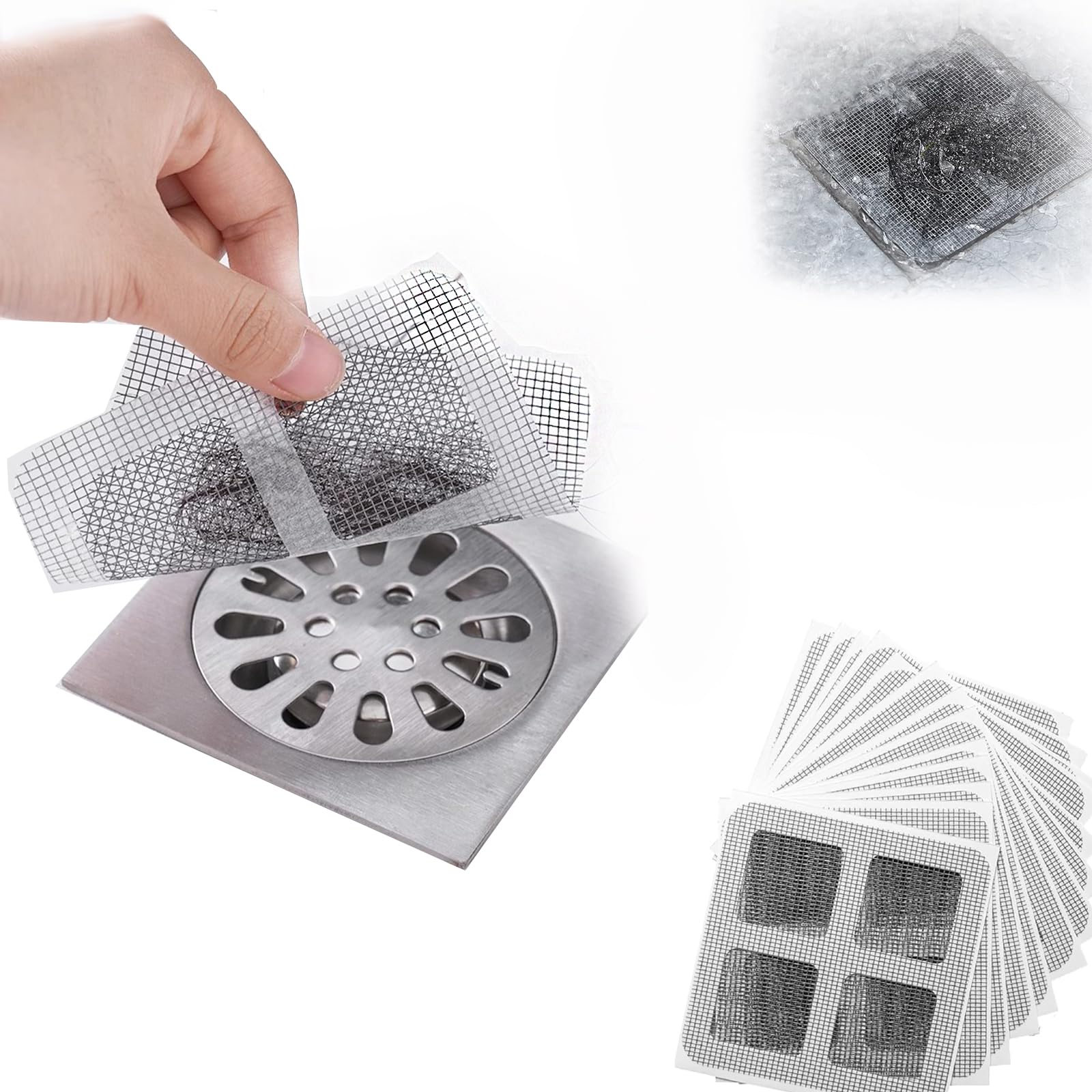 Disposable Drain Covers for Shower, Disposable Filter Patches for Drain, Disposable Drain Filter Patches, Disposable Drain Covers for Bathroom Bathtub Kitchen (100pcs)