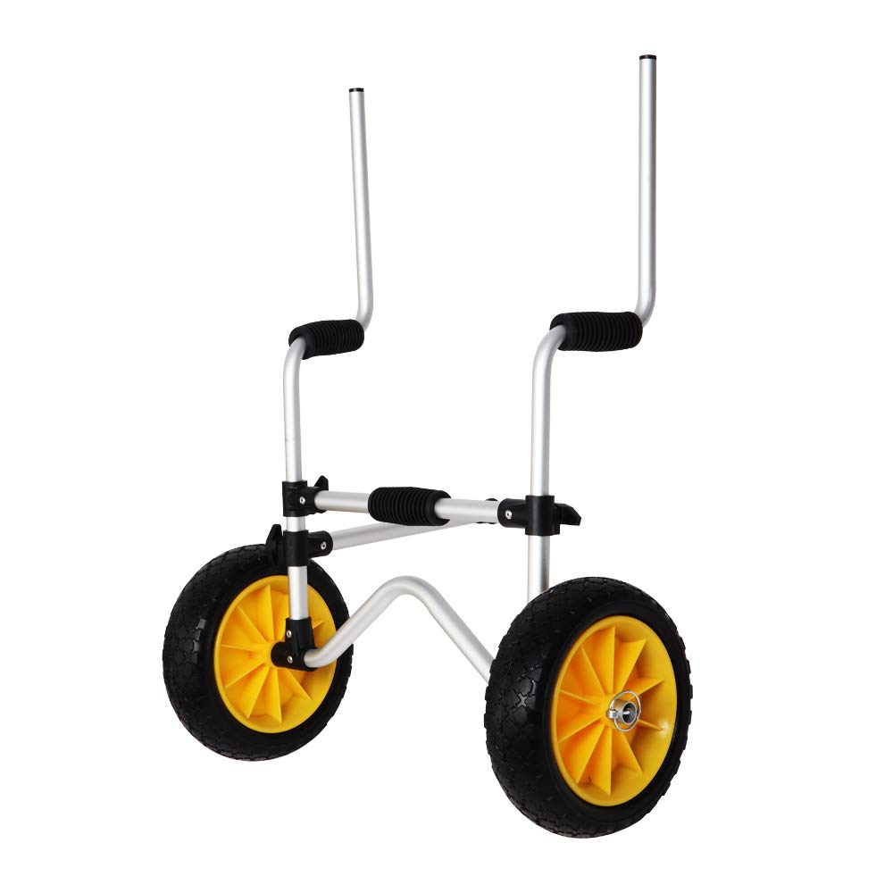 Bonnlo Kayak Dolly Scupper, Kayak Trolley Carts for Sit on Top Kayaks with Plug Holes Width Adjustable Canoe Cart with Flat-Free Wheels