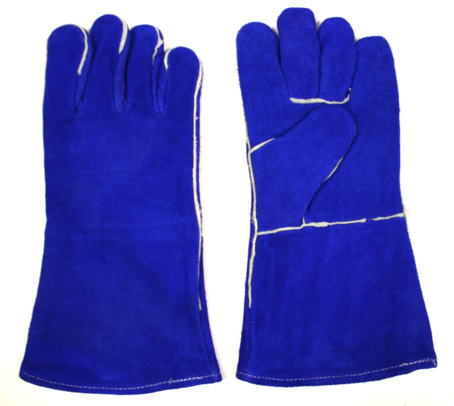 Cordova 7609 Regular Shoulder Leather Welder Gloves, One-Piece Back, Full Sock Lining, Blue, Large, 12-Pack Bulk Welder's Gloves