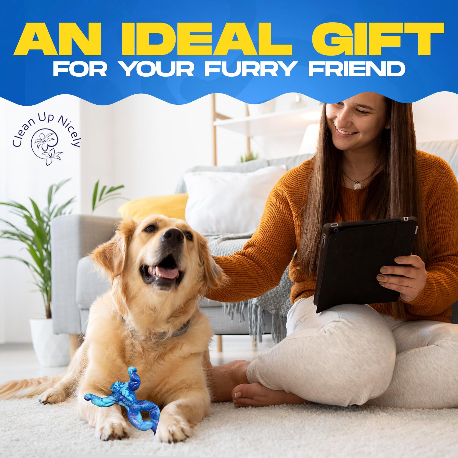 Super Muscle Dogman Toy, Beef Flavored Dog Chew Toy, Indestructible Dog Toy for Aggressive Chewers, Great for Medium, Large, X-Large Dogs & Bone Replacement