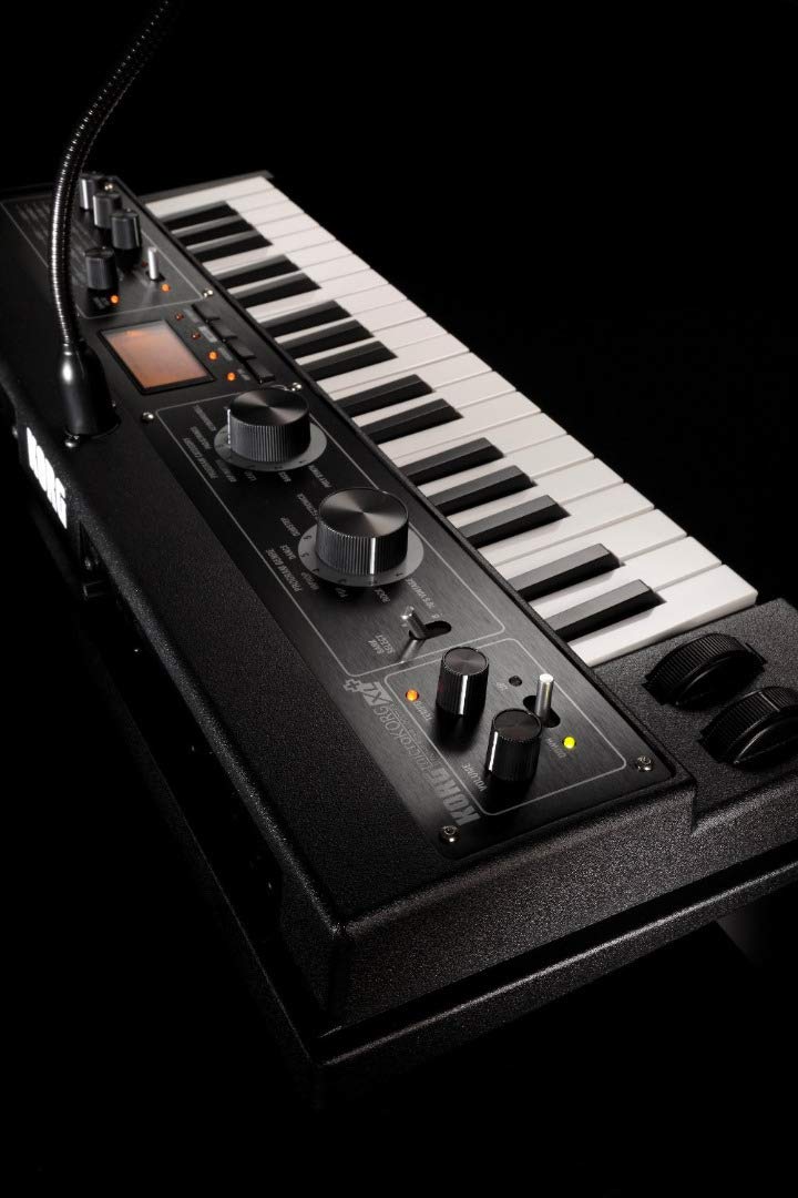 Korg microKORG XL+ 37-Key Synthesizer/Vocoder Bundle with Knox Gear Keyboard Stand and 1/4-Inch to 1/4-Inch 8mm TS Cable (2-Pack) (4 Items)