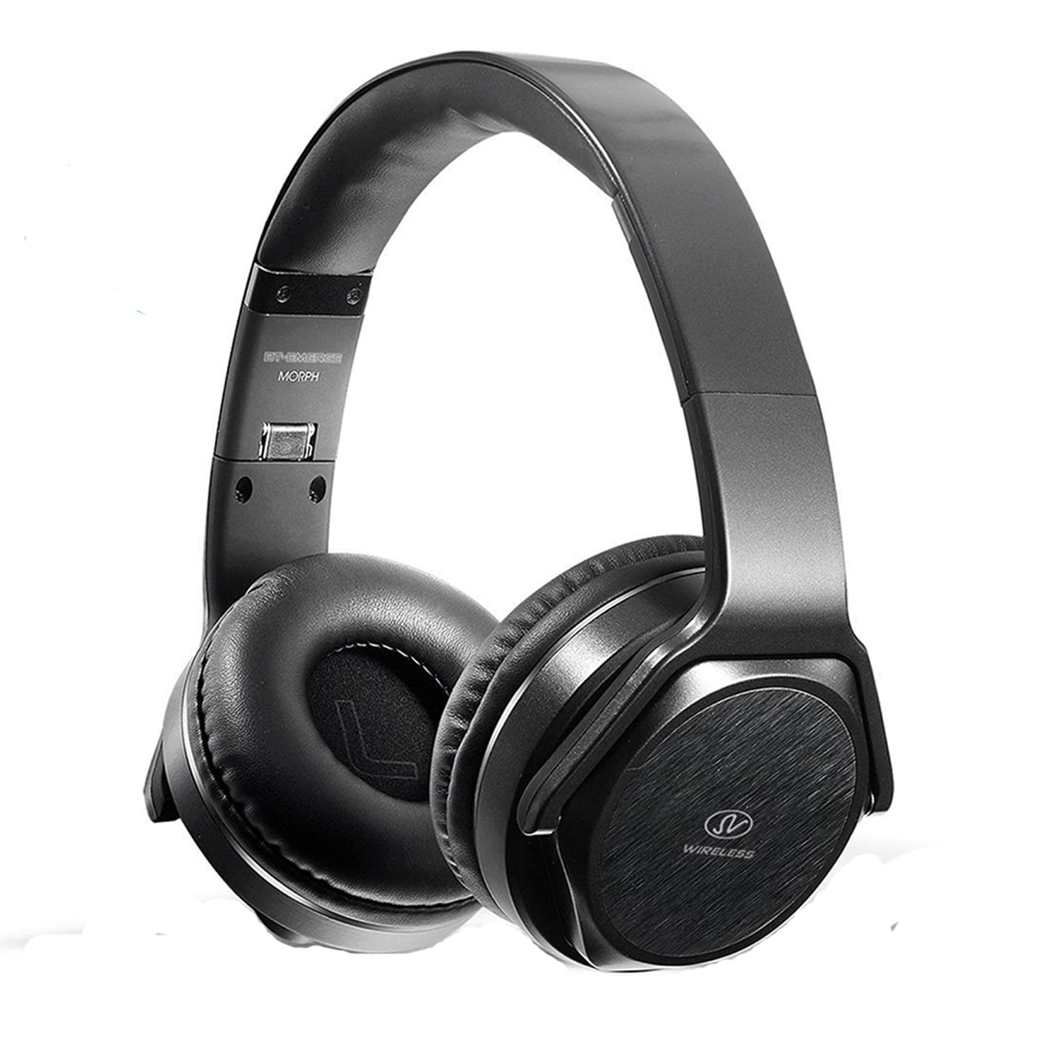 CableWholesale Bluetooth Wireless Headphone flip Speaker, 2 in 1, with AUX Input and Micro SD Card Port, Includes Built-in Microphone for Phone Calls.