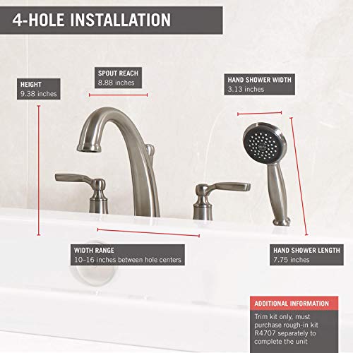 Delta Faucet T4732-SS Woodhurst Roman Tub with Handshower Trim, Stainless (Valve sold separately)