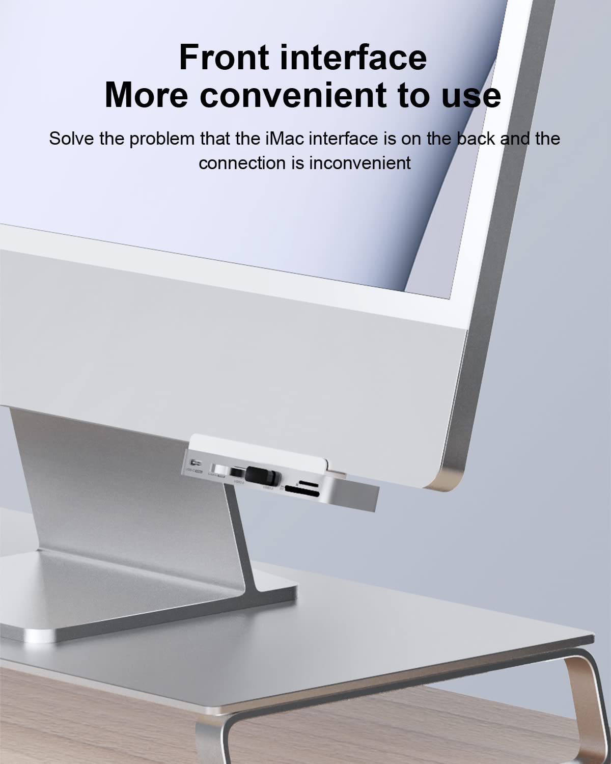 Hagibis iMac Hub with USB C 3.1, USB 3.0 Ports and SD/Micro SD Card Reader, USB-C Clamp Hub USB C Docking Station for 2021 iMac 24 inch (Without HDMI)