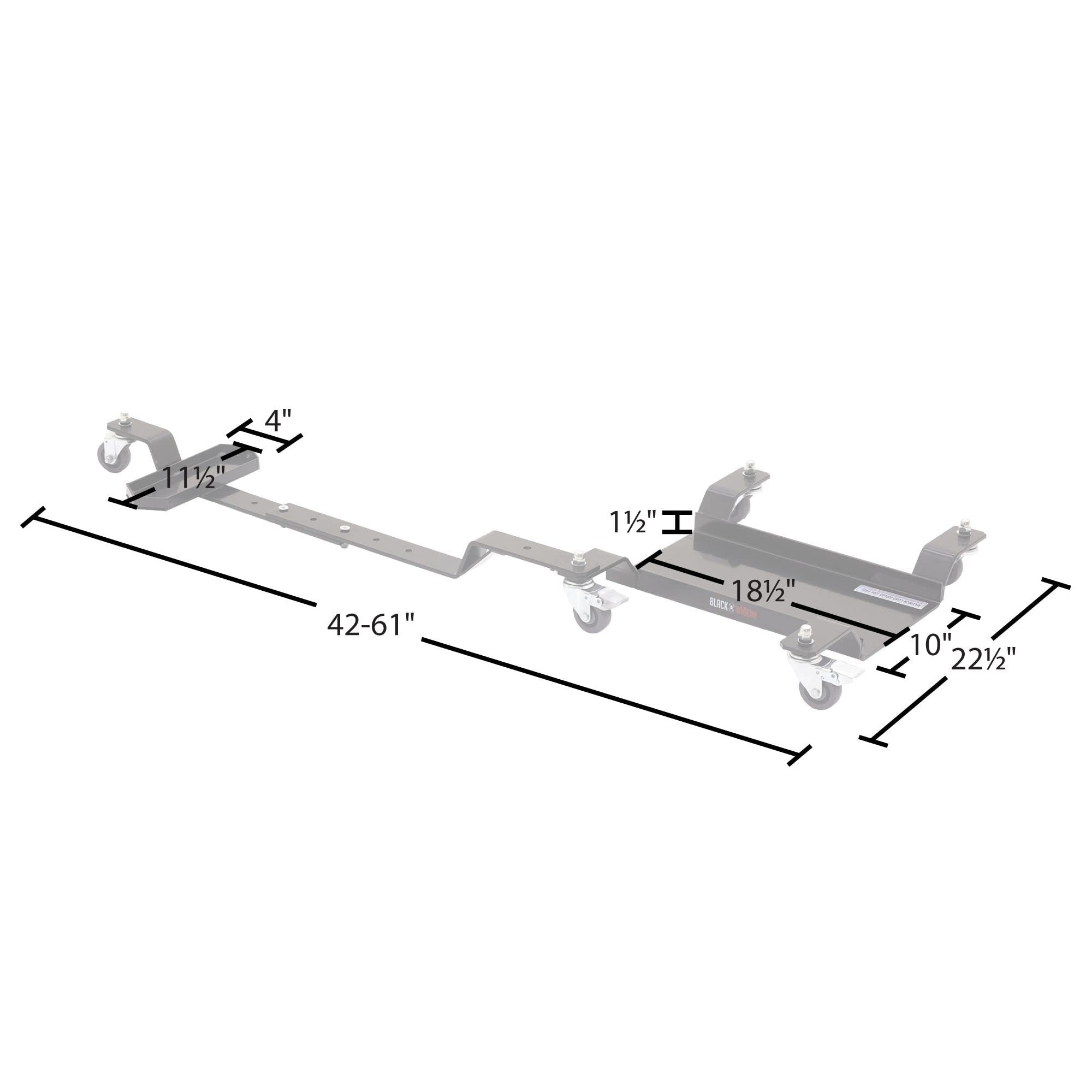 Black Widow Compact Adjustable Motorcycle Dolly - 800 lb. Capacity