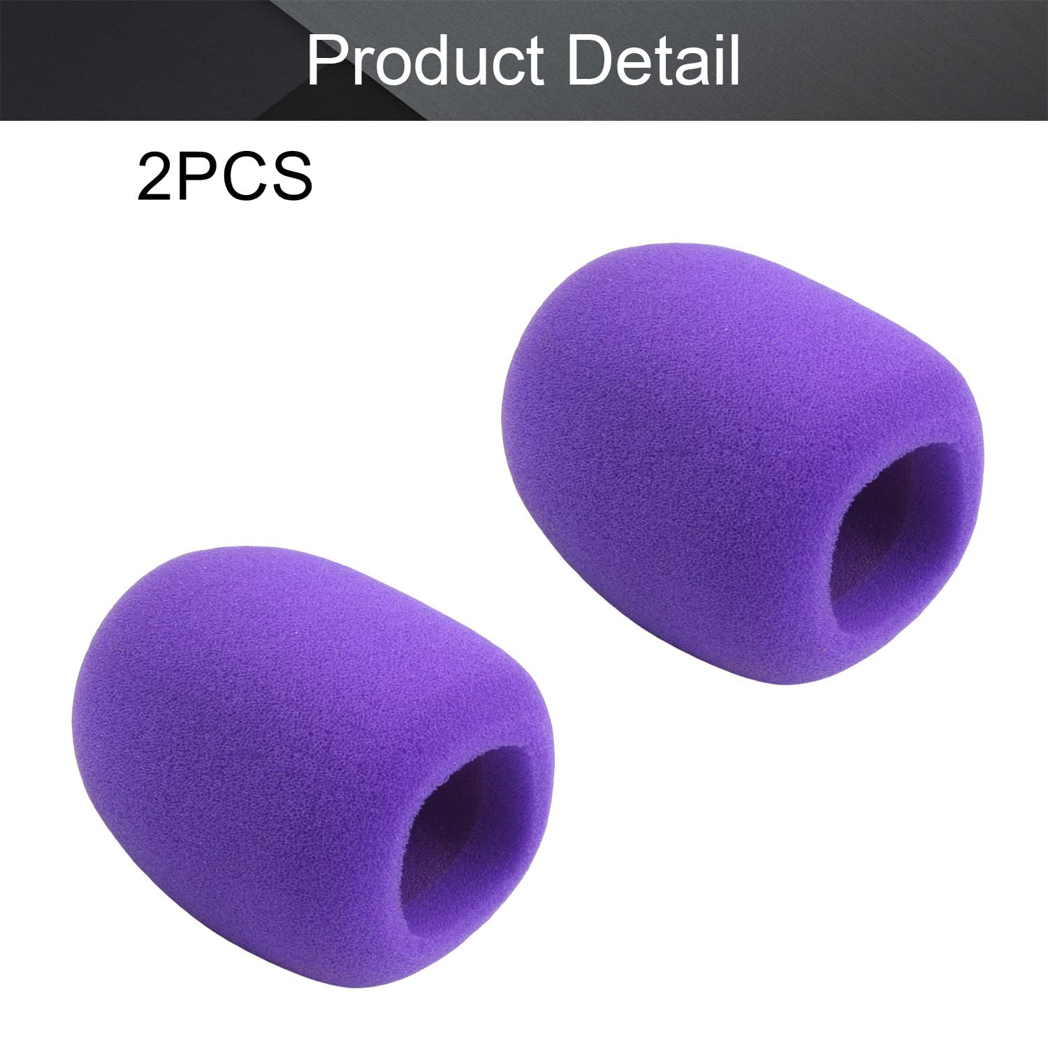 Fielect 2Pcs Microphone Cover Sponge Foam Mic Cover Handheld Microphone Windscreen Shield Protection Micro Foam Filter Purple for KTV Broadcasting