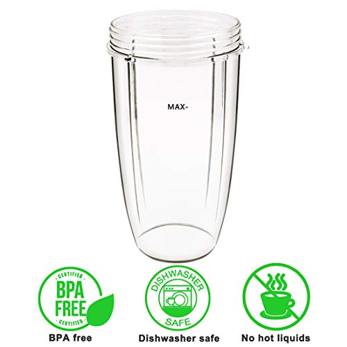 Tanzfrosch 32oz Cup and Extractor Blade Replacement Parts Blender Accessories Compatible with Nutribullet 600W/900W Models (4 Packs)