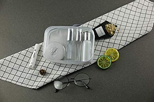 BEFORYOU 6 Pack Clear Toiletry Carry Pouch with Zipper Portable Plastic Waterproof Cosmetic Bag TSA Approved for Vacation Travel Bathroom and Organizing (White, Small)
