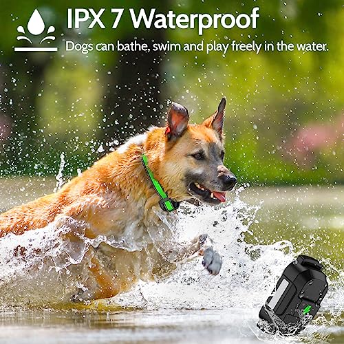 DogStop Dog Training Collar Electric Dog Shock Collar with 4 Training Modes and Waterproof Rechargeable Remote Range 3300Ft for Large Medium Small Dogs (Green)