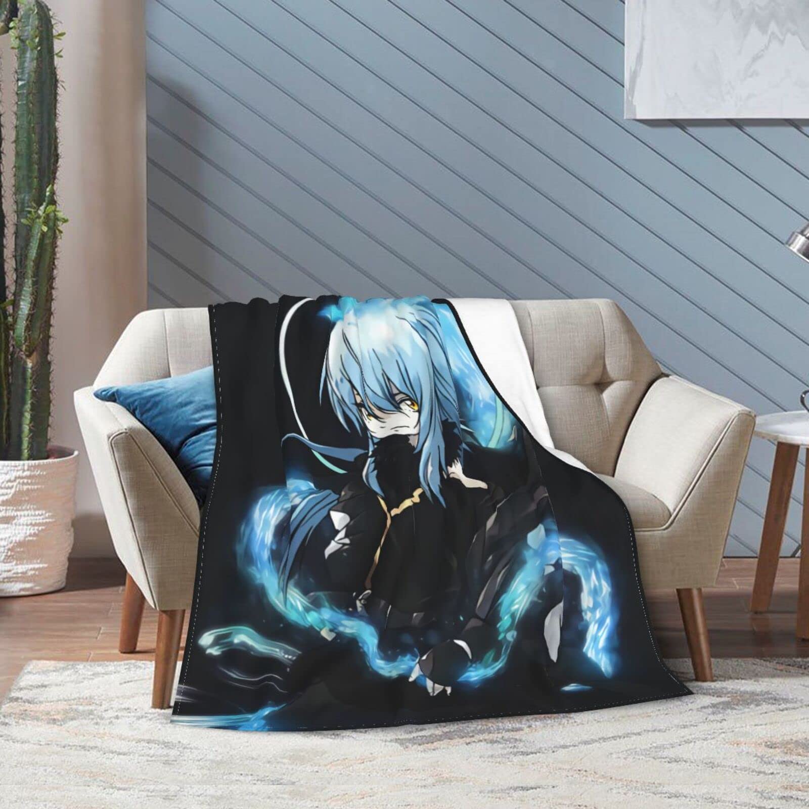 JEGNDGYE Anime That Time I Got Reincarnated as a Slime Blanket Lightweight Microfiber Flannel Throw Blanket for Bedroom Livingroom Air Conditioning Blanket 80"x60" Inch
