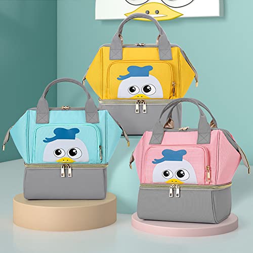 HomDSim Breastmilk Bottles Cooler Bag with Ice Pack,Breast Pump Bag Backpack with Cooler Compartment,Fits 6 Bottles Up to 9 Ounces,Double Layer Breast Pump Carrying Bag for Nursing Moms