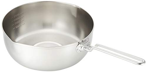 Endoshoji TKG AYK52024 Single-Handled Pot, Snow Flat Pot, 9.4 inches (24 cm), Stainless Steel, Rust Resistant, Durable, Hygienic, Induction Compatible, Inner Diameter x Depth 9.2 inches (234 mm) x