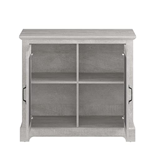 Galano Millicent 2 Door Sideboard, Buffets & Sideboards, Storage Cabinet, Credenza for Living Room, Buffet Cabinet with Storage, Acrylic Mirror, Black with Knotty Grey Oak