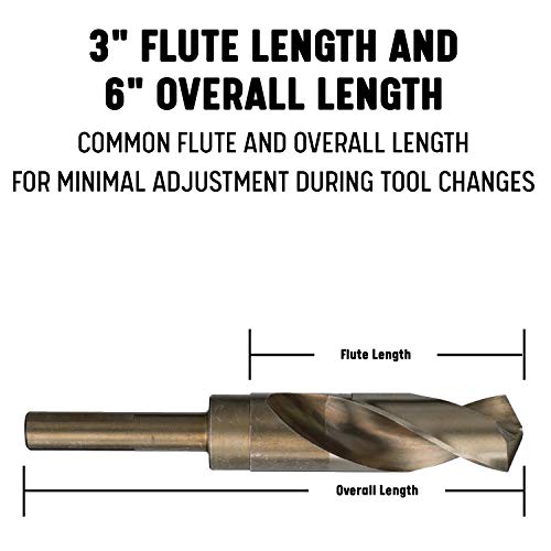 Drill America - DWDCO5/8 5/8" Reduced Shank Cobalt Drill Bit with 1/2" Shank, DWDCO Series