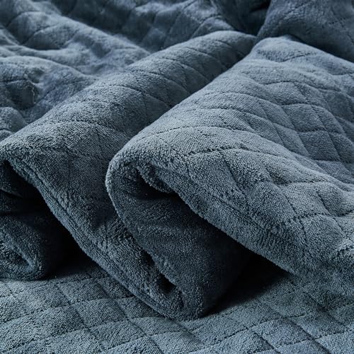 Cupocupa Velvet Comforter Set; 3 Pieces Ultra Soft Plush Warm Bedding Comforters ;Modern King Comforter Sets for Fall and Winter (Navy Blue King)