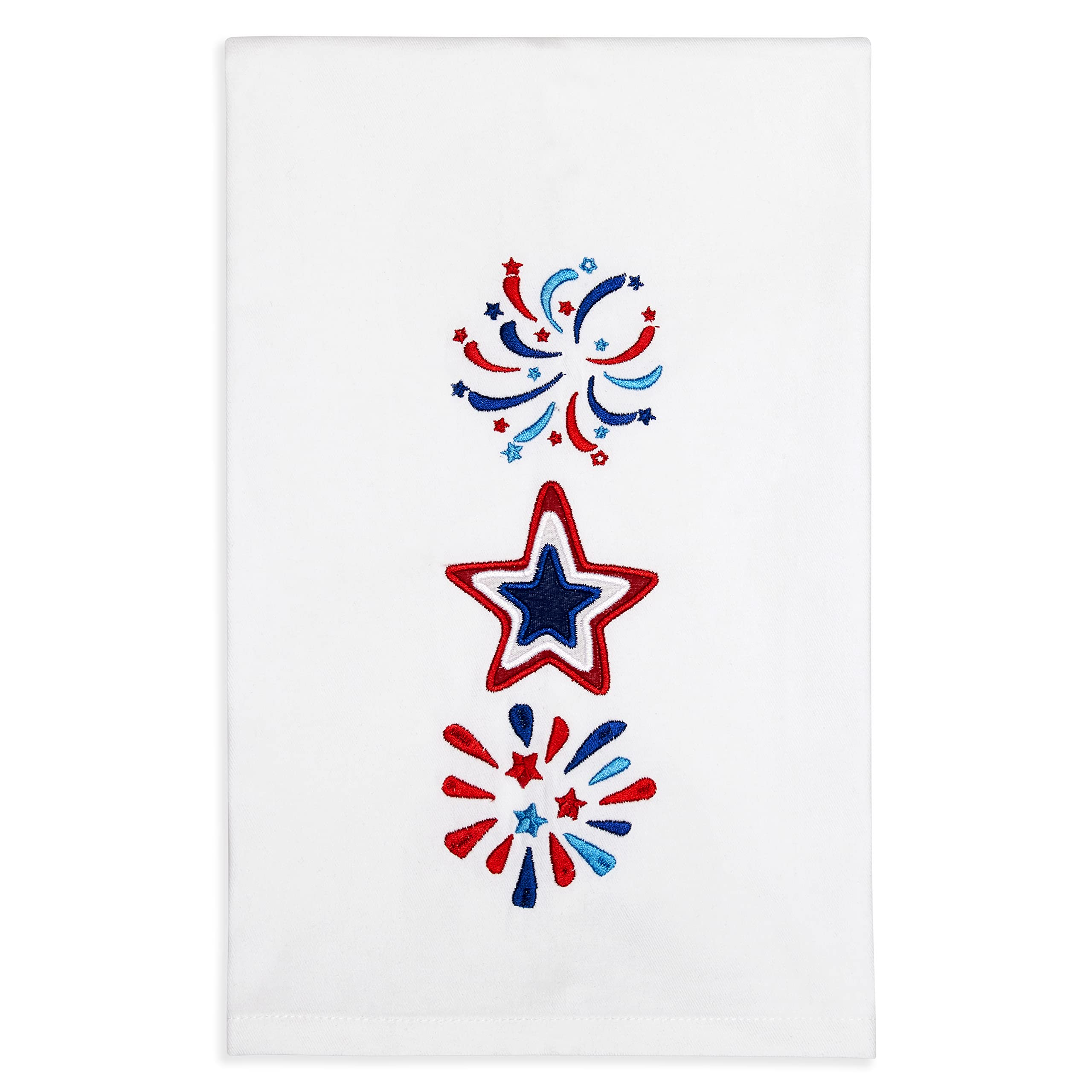 Cackleberry Home Patriotic Americana Kitchen Towel Set - One Each Embroidered, Woven, and Printed