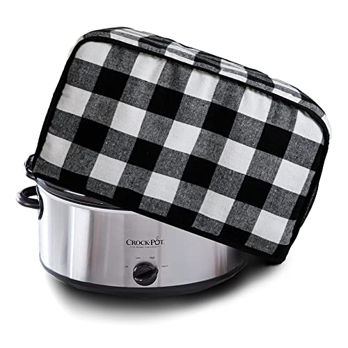 Slow Cooker Cover Compatible with Crock-Pot and Hamilton Beach 6-8 qt Slow Cooker, Crock Pot Cover Keep Appliance Clean, Slow Cooker Dust Cover with Mesh Pocket for Accessories