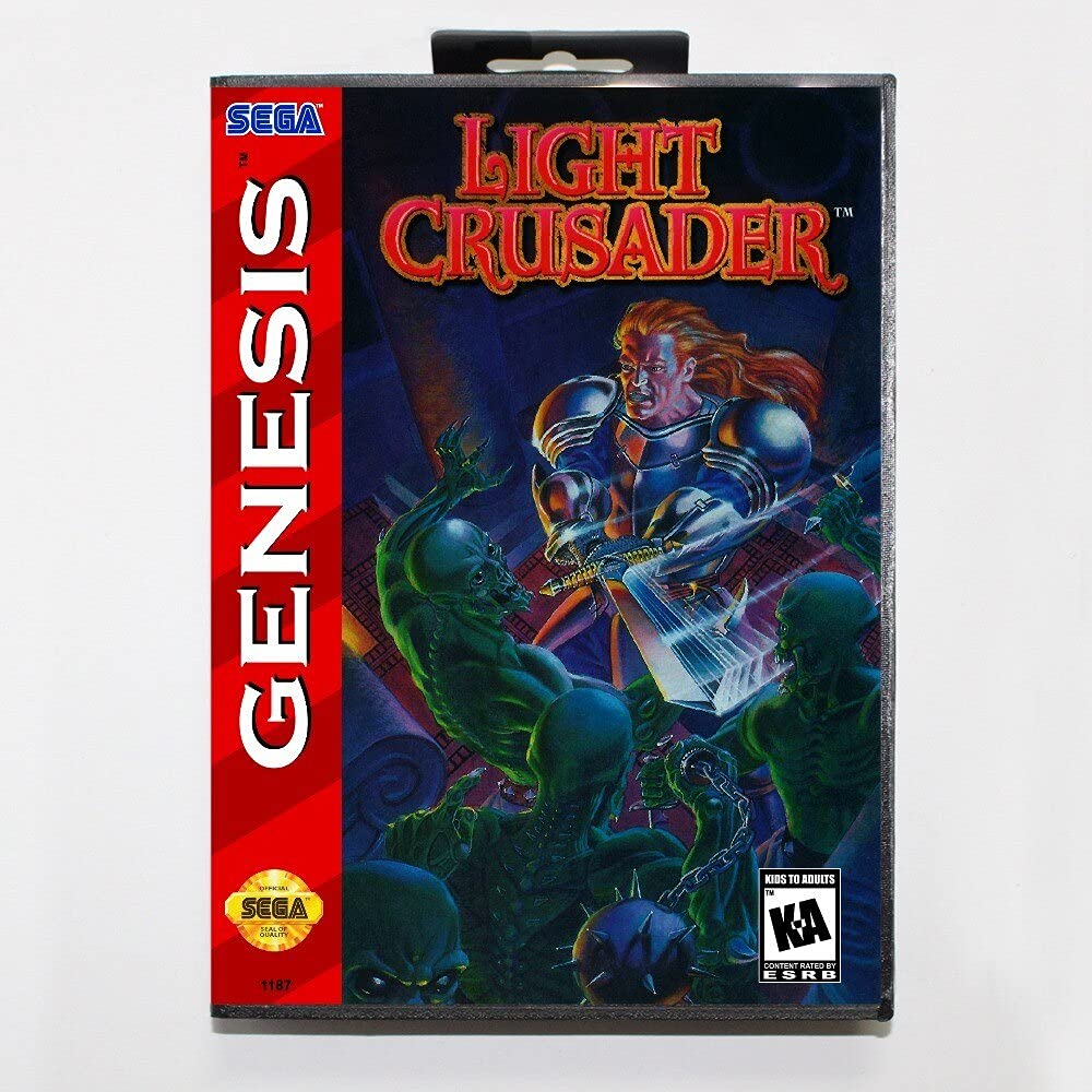Retro Game 16 Bit MD Game Card Light Crusader With Retail Box For Sega Genesis System (EUR Shell)