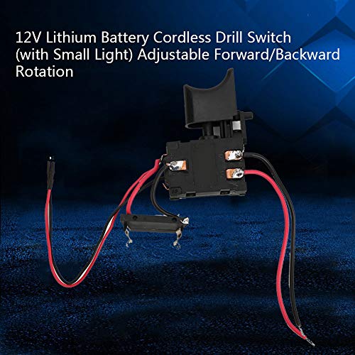 Cordless Drill Trigger Switch, 7.2 V-24 V Lithium Battery Drill Speed Control Drill Switch Replacement with Small Light Electric Drill Switch Drill Press Switch for Electric Hand Drill