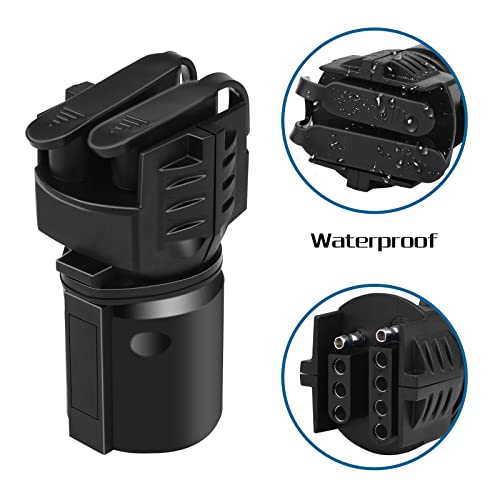 COROTC 7 Pin to 4 and 5 Trailer Adapter, 7 Way to 4 Way 5 Way Trailer Plug Adapter, 7 Pin Round to 4 Pin 5 Pin Flat Blade Weatherproof Trailer Connector for Trailer Tow Hitch