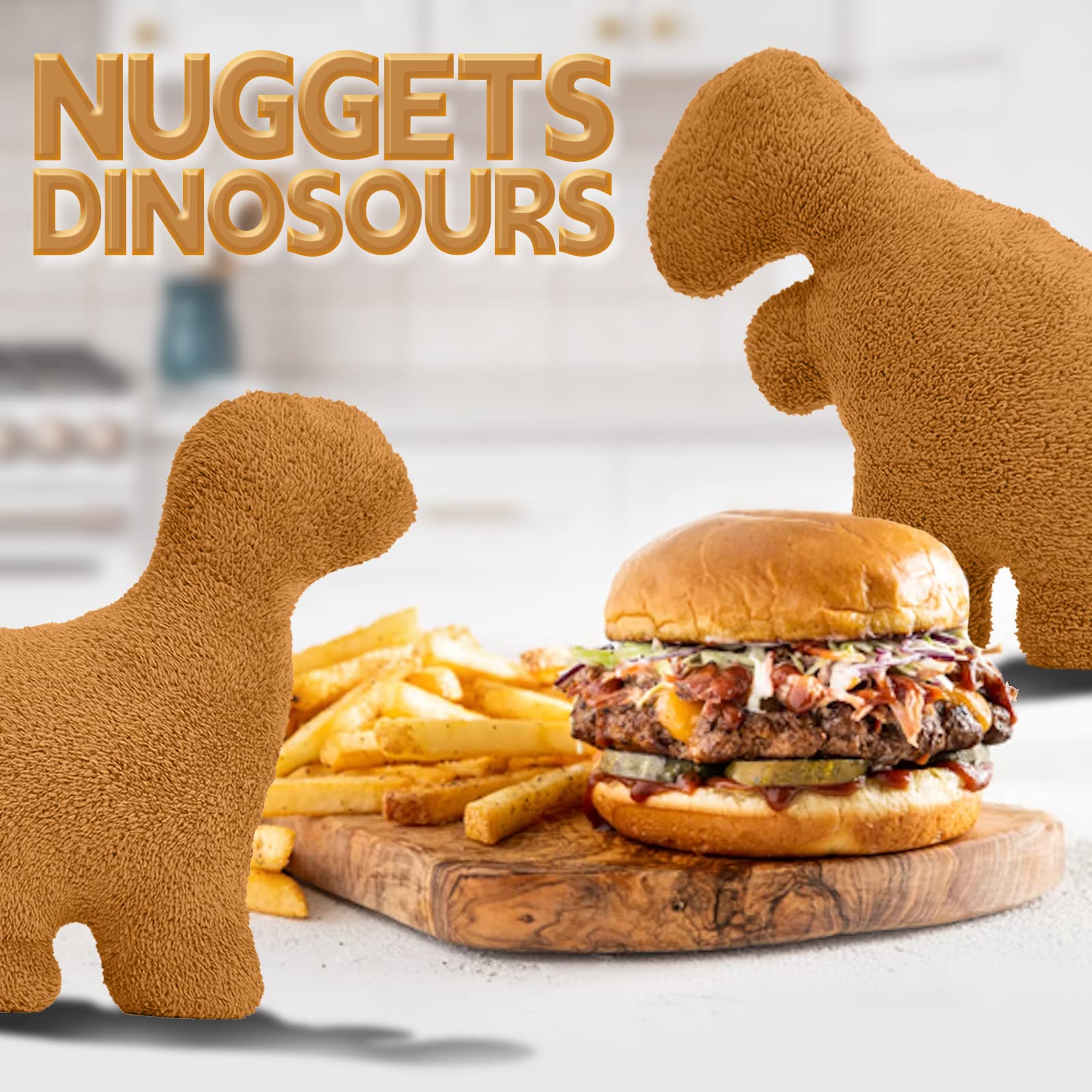 Dino Nugget Pillow Set-Delicious Hugs from Chicken Nugget Pillow,Dino Nugget Couch Pillow Set Gift for Chicken Nuggets Lovers