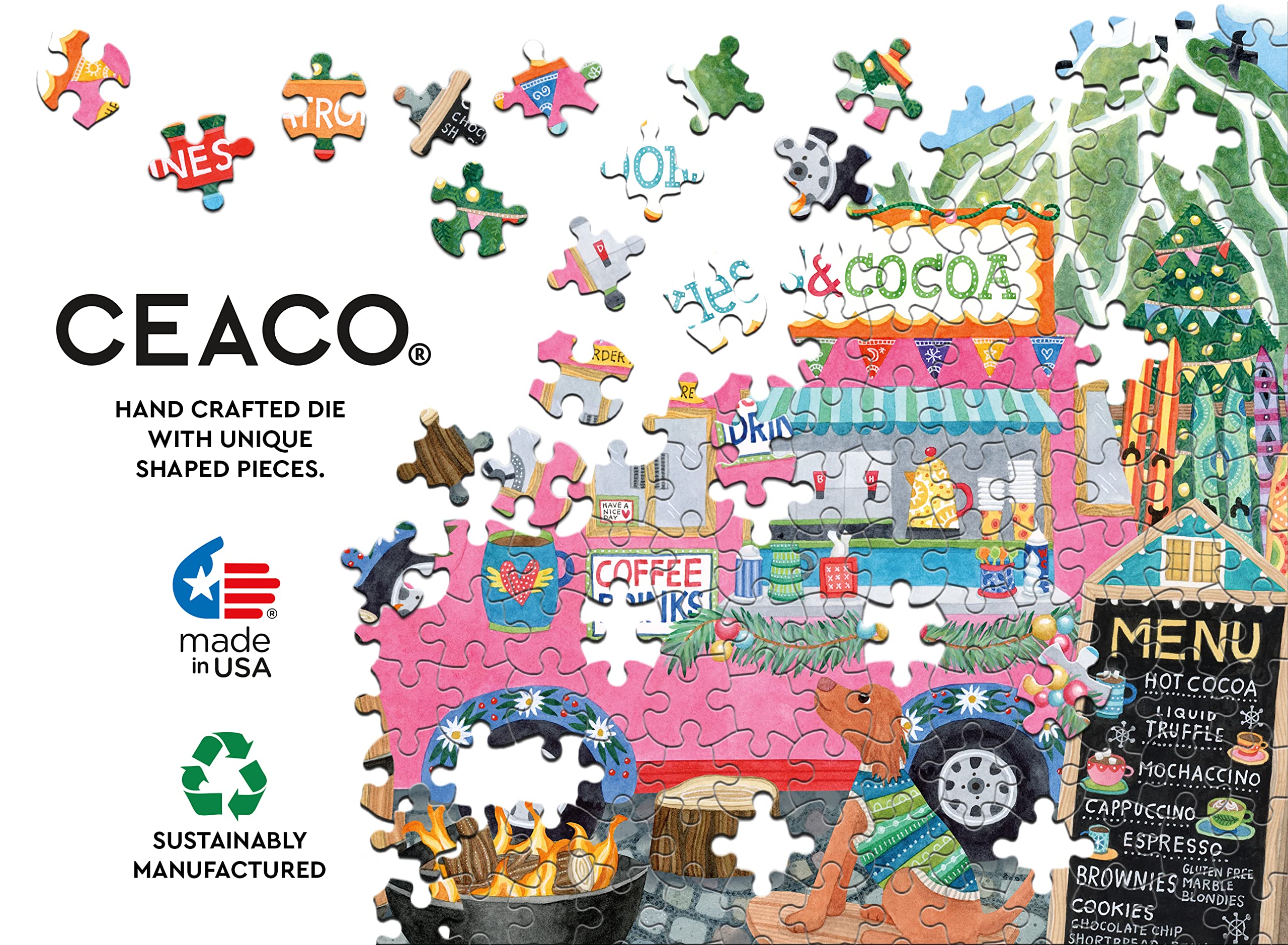 Ceaco - Food Trucks - Festive Food Truck - 550 Piece Jigsaw Puzzle