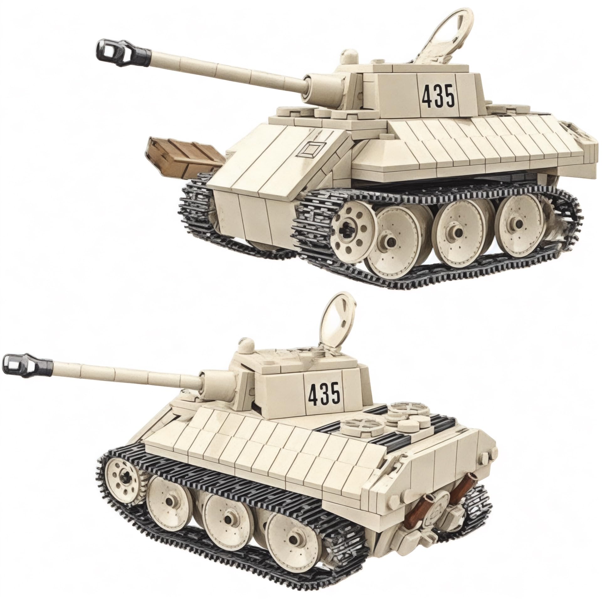 General Jim's Military Series WW2 Building Blocks Toy Set - German Army Leopard VK-1602 Reconnaissance Battle Tank Building Blocks Set