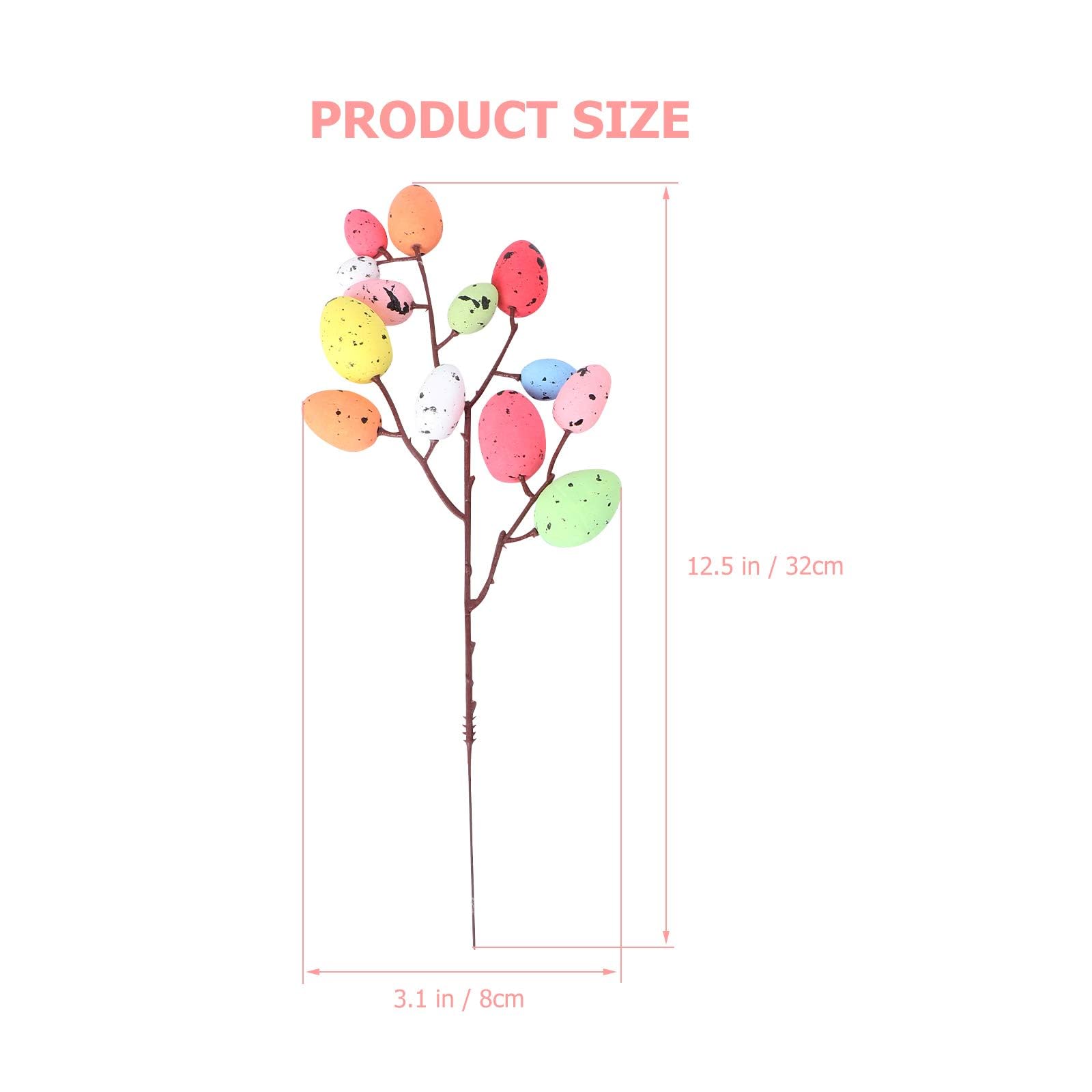 LUOZZY 8pcs Easter Egg Picks Artificial Easter Eggs Branches Flower Picks Fake Eggs Bouquet for Spring Easter Party Garden Yard Home Vase Decor