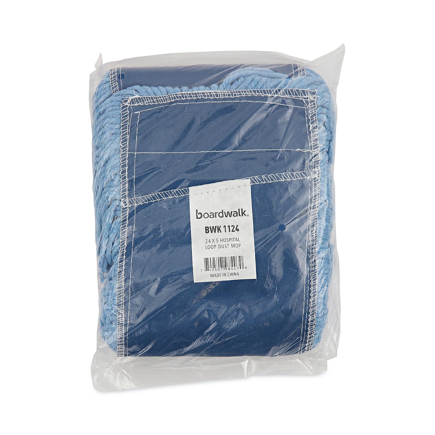Boardwalk BWK1124 24 in. x 5 in. Cotton/Synthetic Fiber Looped-End Mop Head - Blue