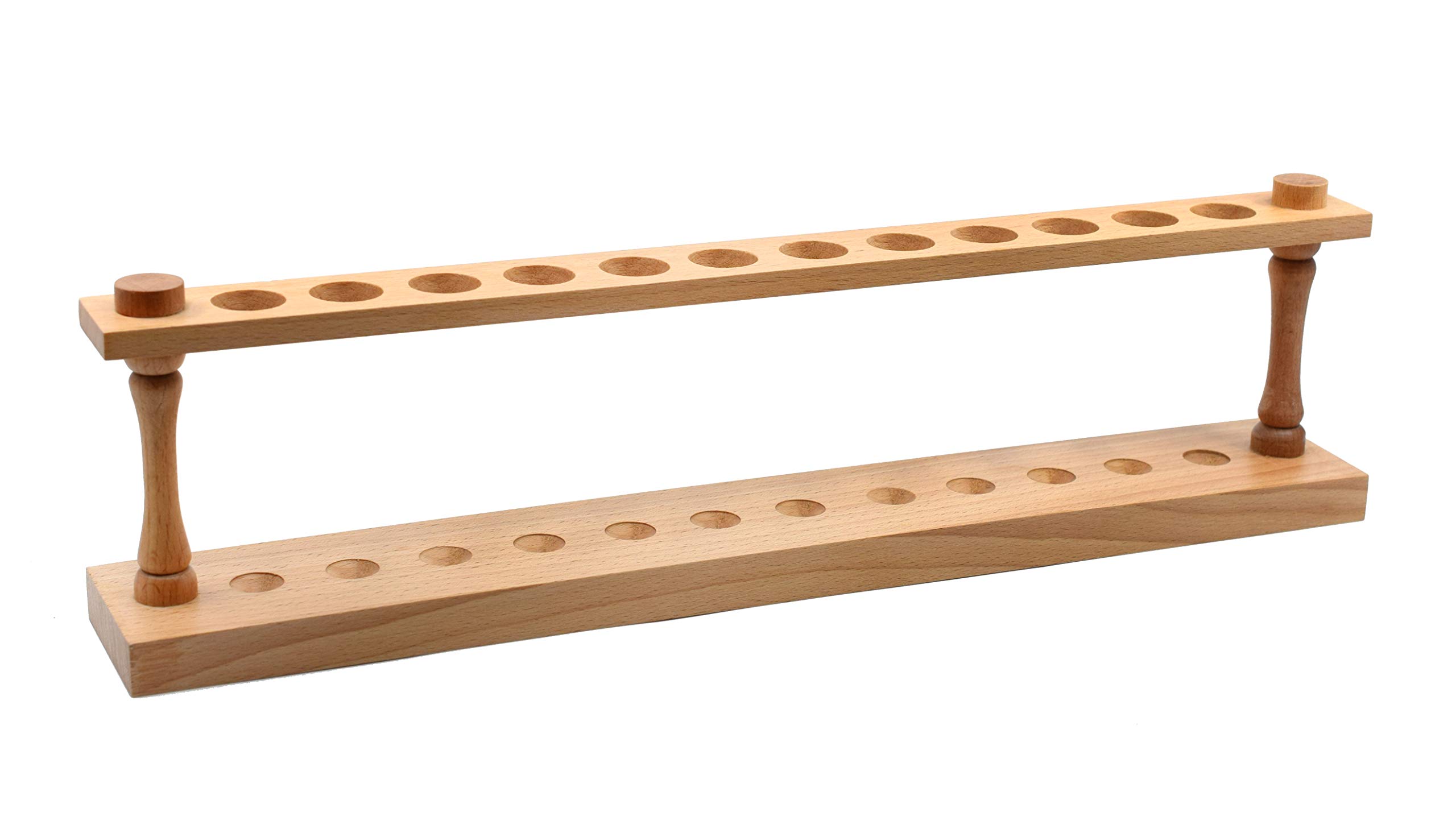 EISCO Wooden Test Tube Rack - Holds 12 Tubes up to 22mm Diameter - Test Tube Holder, Crochet Hook Stand, Spice Rack