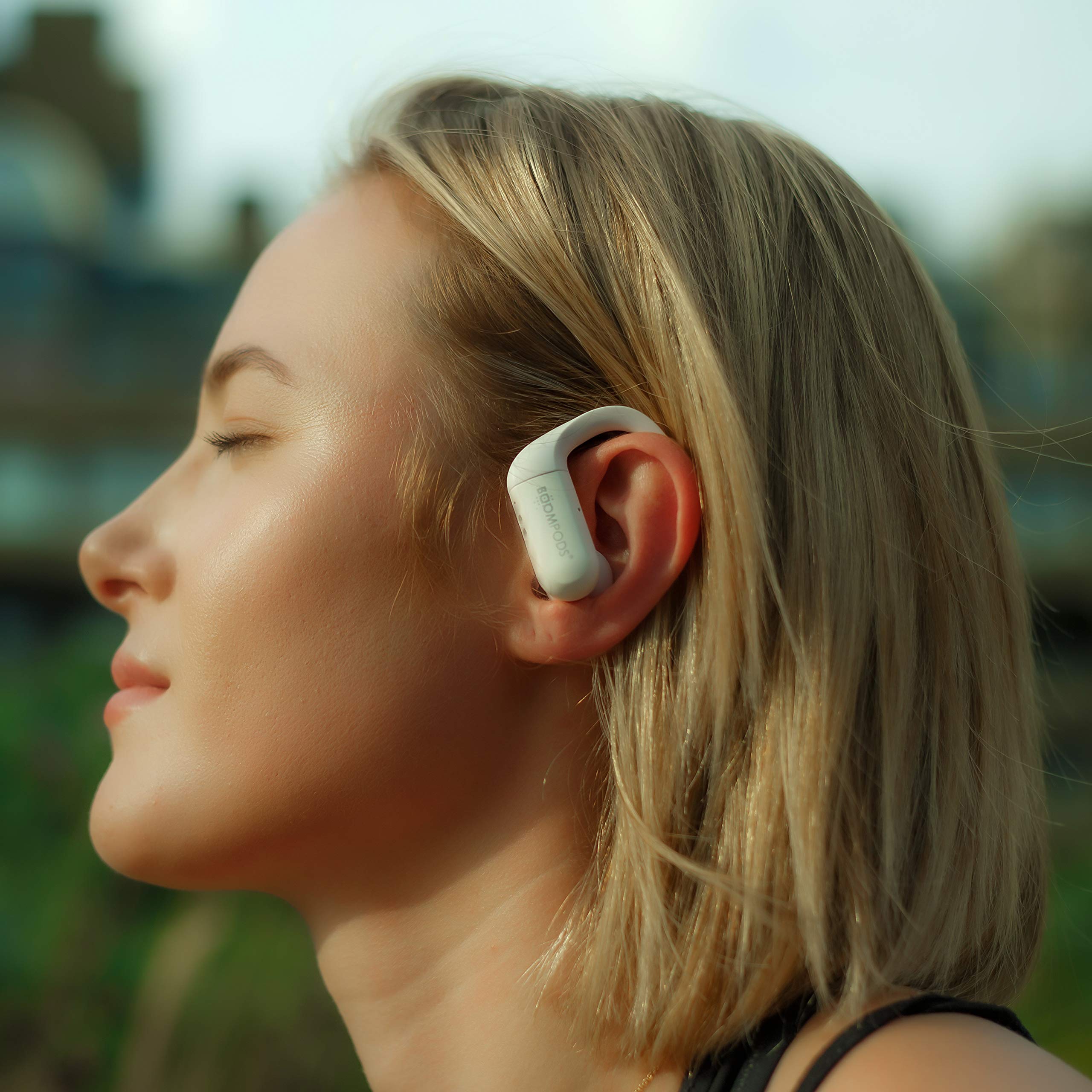 BoomPods Sportpods TWS in-Ear Bluetooth Sport Headphones with True Wireless Stereo Connection & Finger Touch Control, Powerful Bass, Sweatproof - Ergonomic Ear Tip Workout Earbuds (White)