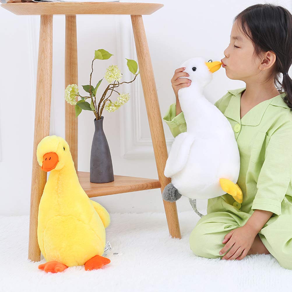 LUOZZY Plush Duck Stuffed Animal Toys for Kids Lovely Duck Doll Soft Animal Doll for Home Nursery Room (32cm White)