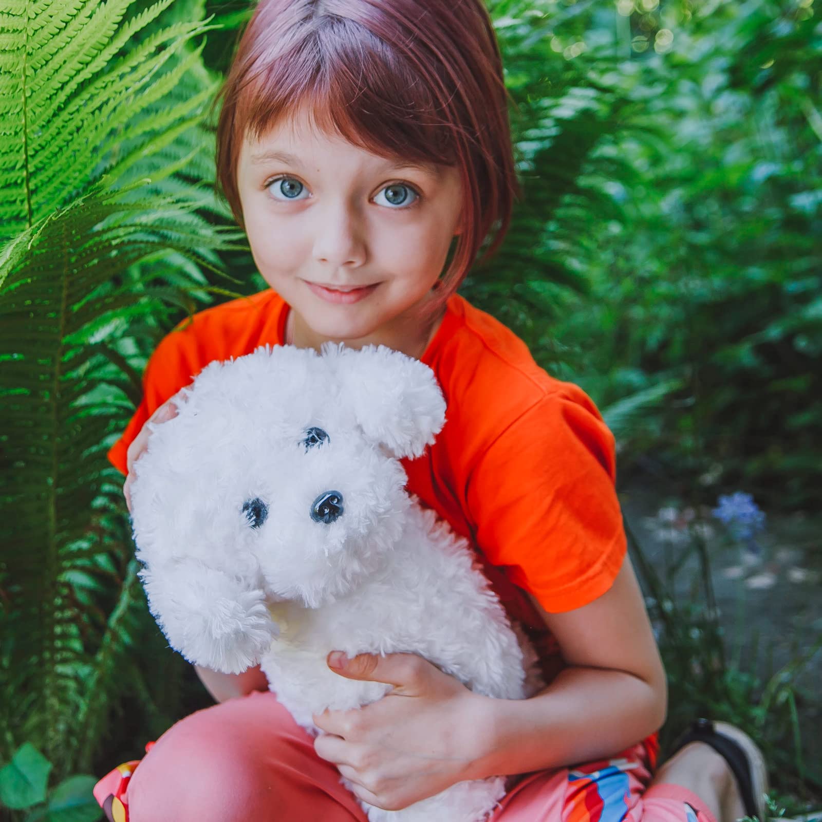 WEIGEDU White Toy Poodle Stuffed Animal - Bichon Frise/Maltese/White Labradoodle Plush Toy for Kids and Babies - Perfect Birthday & Easter Gift, 12.6"