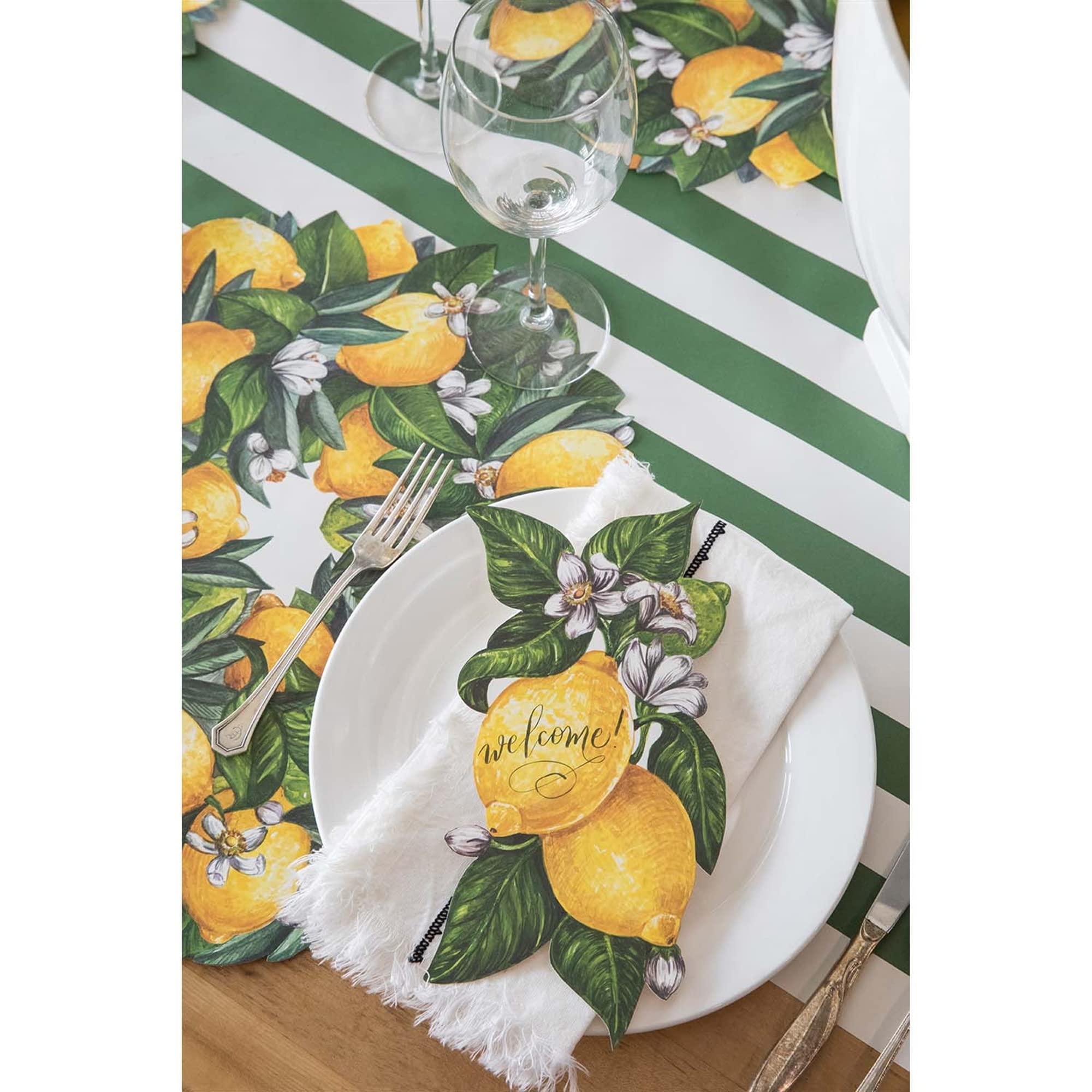 Fruit Seating Cards for Table Setting - Lemon Dinner Name Place Cards Set of 12