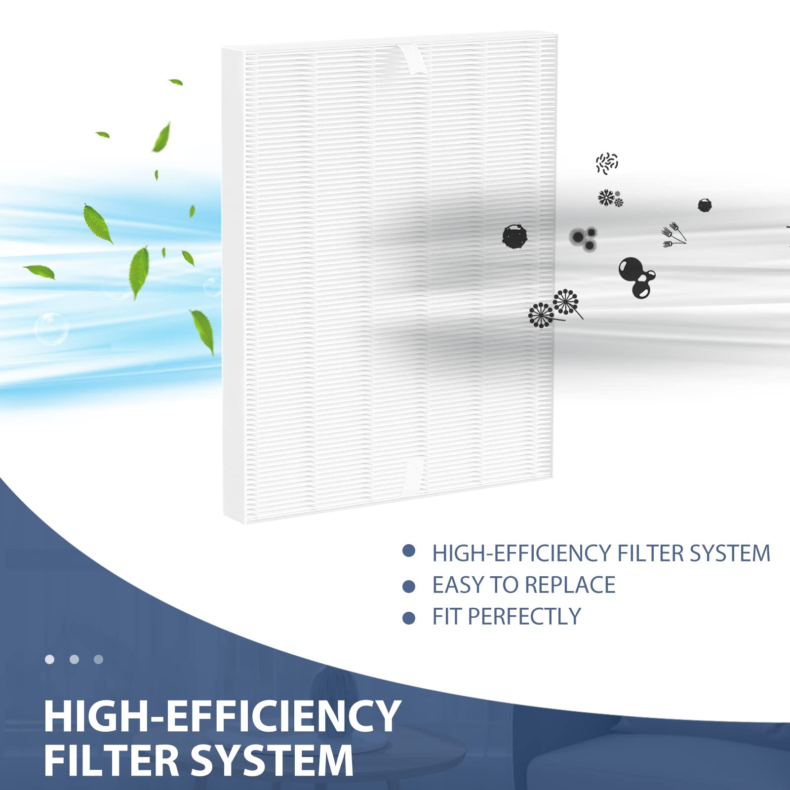 Mchillnet 2 Pack C545 Replacement HEPA Filters Compatible with Winix C545 Air Cleaner Purifier, Ture HEPA Filter S, Part number 1712-0096-00, 4 True HEPA Filters