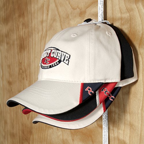 Perfect Curve Cap Rack Pro System – Hat Rack for Baseball Caps | Over Door Organizer | Baseball Cap Organizer |Hat Hangers for Closet |Hat Organizer for Wall | 10 Clips Hold up to 30 caps | White