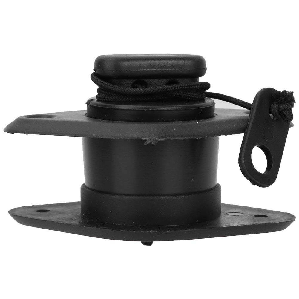 Black PVC Plastic Drain Valve with Rope Lightweight Easy to Operate Drain Valve for Inflatable Boats Fishing Boat Kayak Replaceable Accessory