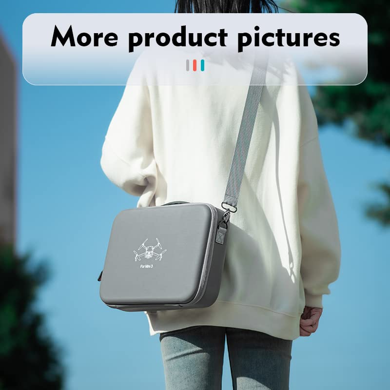 CENPIN Mini 3 RC Case, Portable Travel Bag PU Leather Carrying Case Bag for DJI Mini 3 RC/Mini 3 Pro RC Drone Accessories with DJI RC Controller and Other Accessories