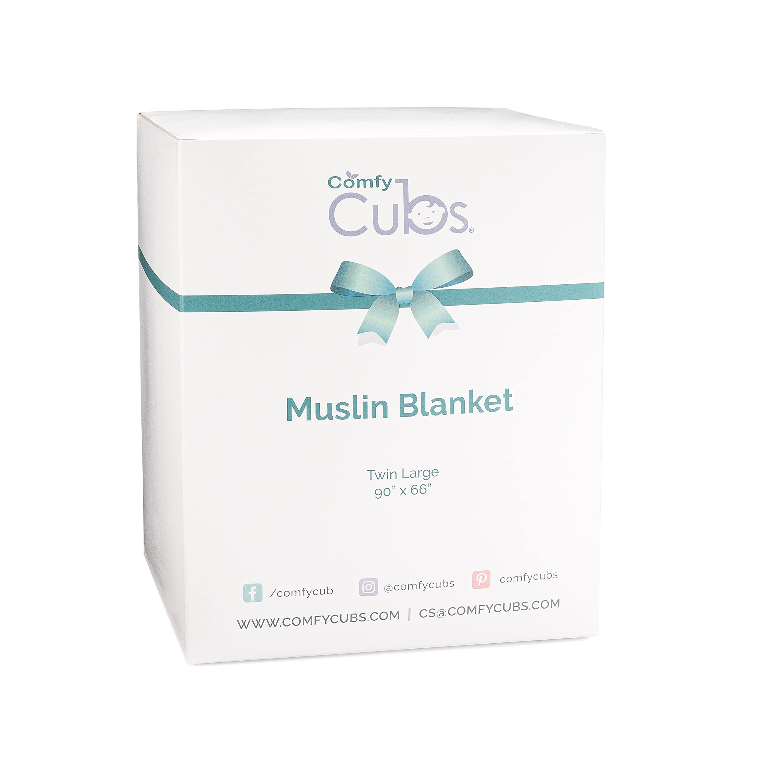 Comfy Cubs Muslin Blanket for Adults, Extra Large Twin 90β x 66β, 6 Layer Cooling Cotton Softness, Breathable & Warm Throw for Bedroom, Living Room Couch (White, Twin - Muslin)