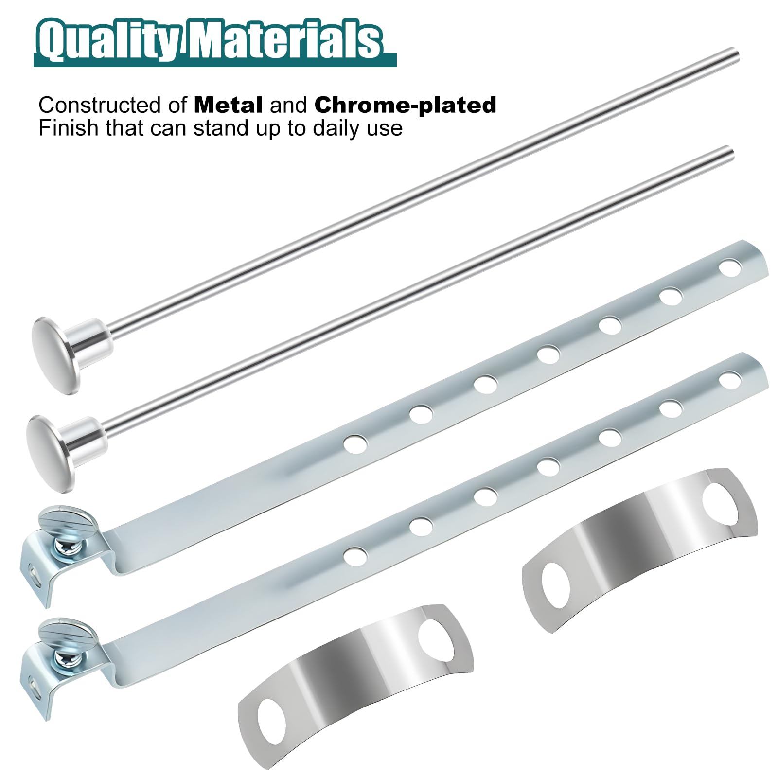 Enhon 2 Pack Universal Lavatory Pop Up Drain Lift Rod, Linkage, and Spring Clip Kit, Replacement for PF0906-CH, Bathroom Sink Stopper Pull Pivot Rod Assembly, Chrome