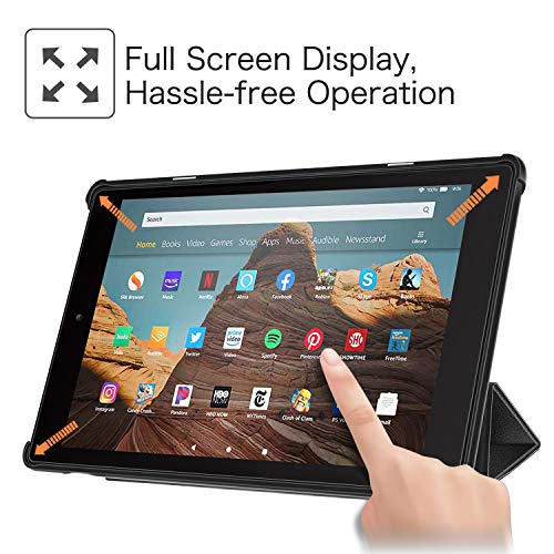 Fintie Slim Case for Amazon Fire HD 10 Tablet (Compatible with 7th and 9th Generations, 2017 and 2019 Releases) - Ultra Lightweight Protective Stand Cover with Auto Wake/Sleep, Black