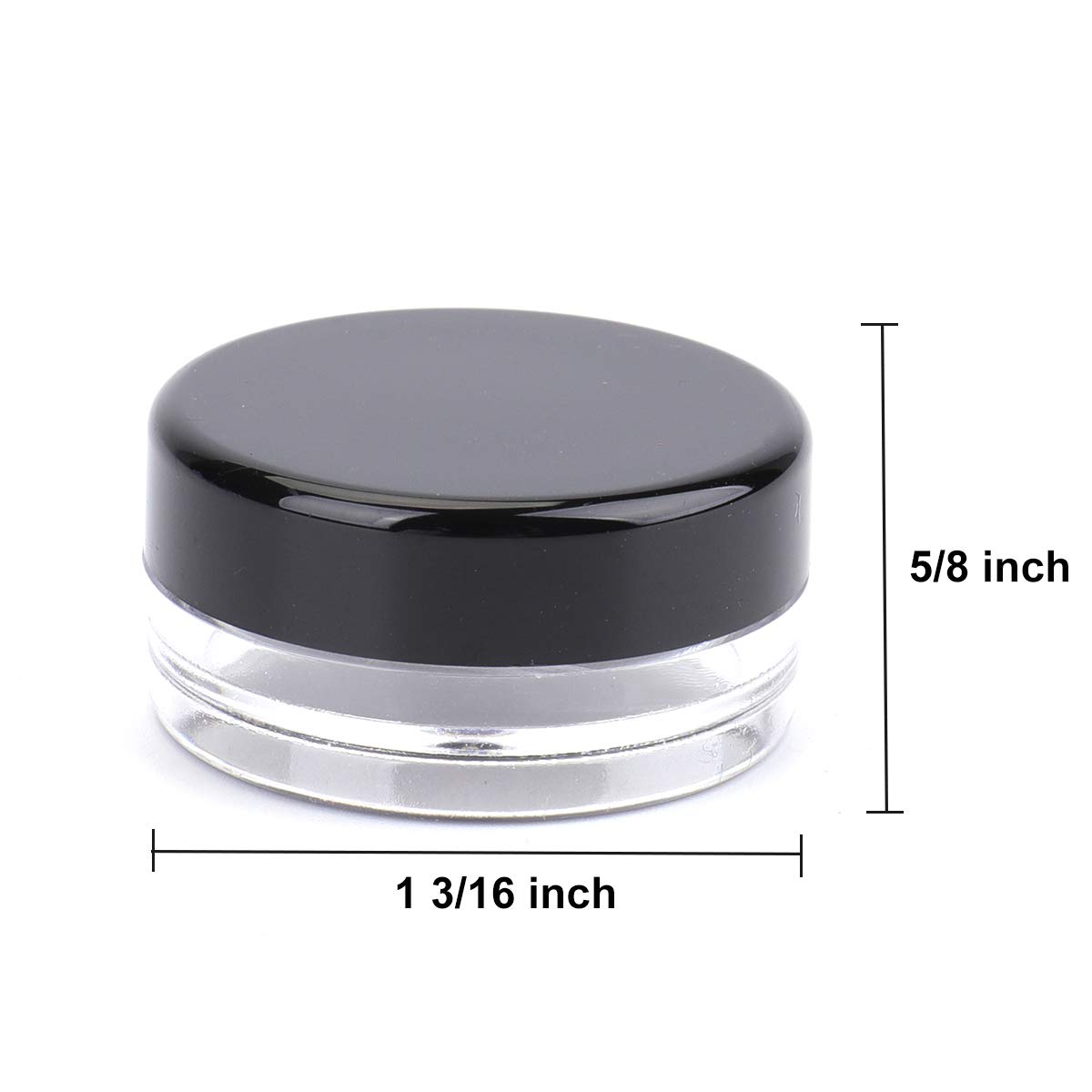 Bekith 120pcs 3 Gram / 3ML Empty Sample Containers with Lids, Plastic Small Pot Jars Clear Tiny Makeup Cosmetic Containers for Creams, Eye Shadow, Powder, with 5 Pieces Mini Spatulas