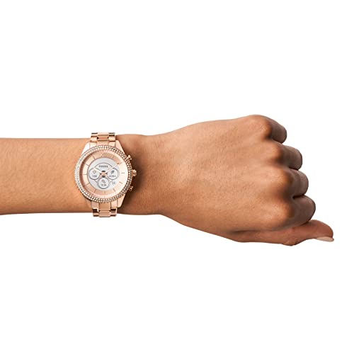 Fossil Stella Gen 6 Hybrid 40mm Stainless Steel Smart Watch, Color: Rose Gold (Model: FTW7063)