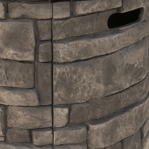 Christopher Knight Home Angeles Outdoor Circular Fire Pit - 40,000 BTU, Grey