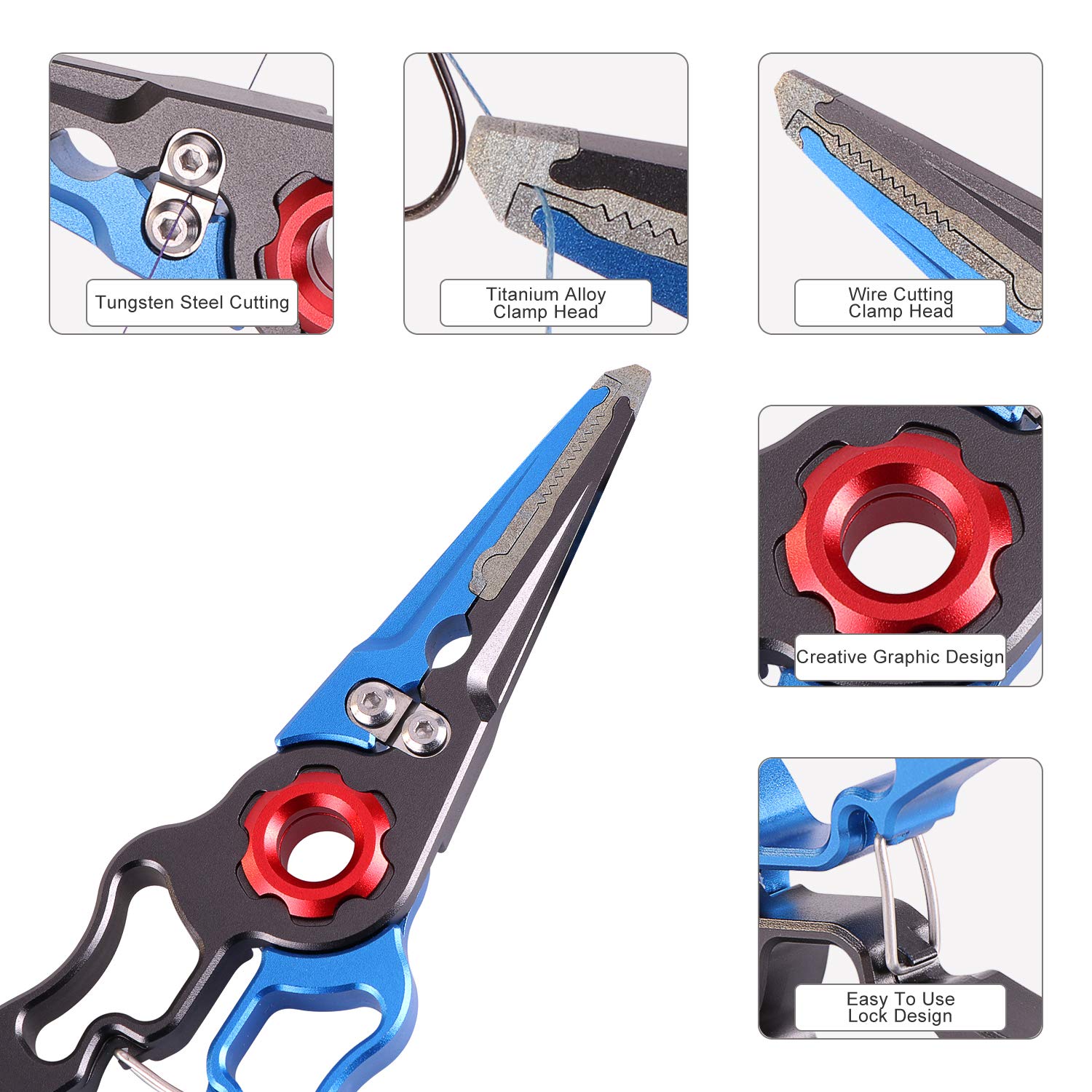 BESKA Fishing Pliers, Saltwater and River Fishing Tools, German Fish Hook Remover, 7 inches, Classic Style, Multi-Function, Rust-Proof, Ultra-Lightweight, Blue